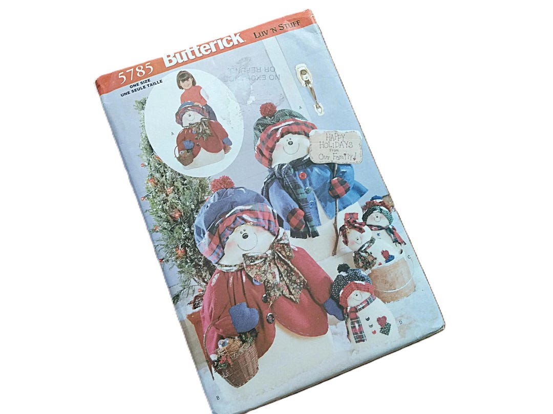 Large Snowman Decoration Sewing Pattern Snowflake Family Butterick 5785 ...