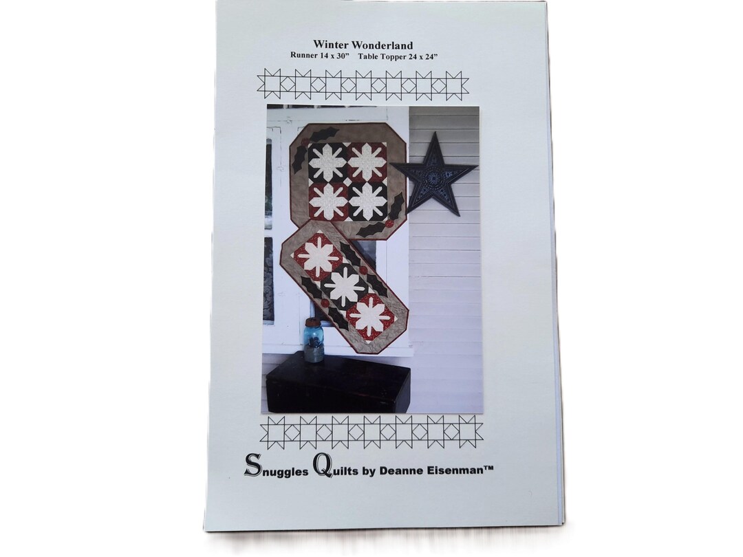 Winter Snowflake Quilted Table Runner and Topper Sewing Pattern USA - Etsy