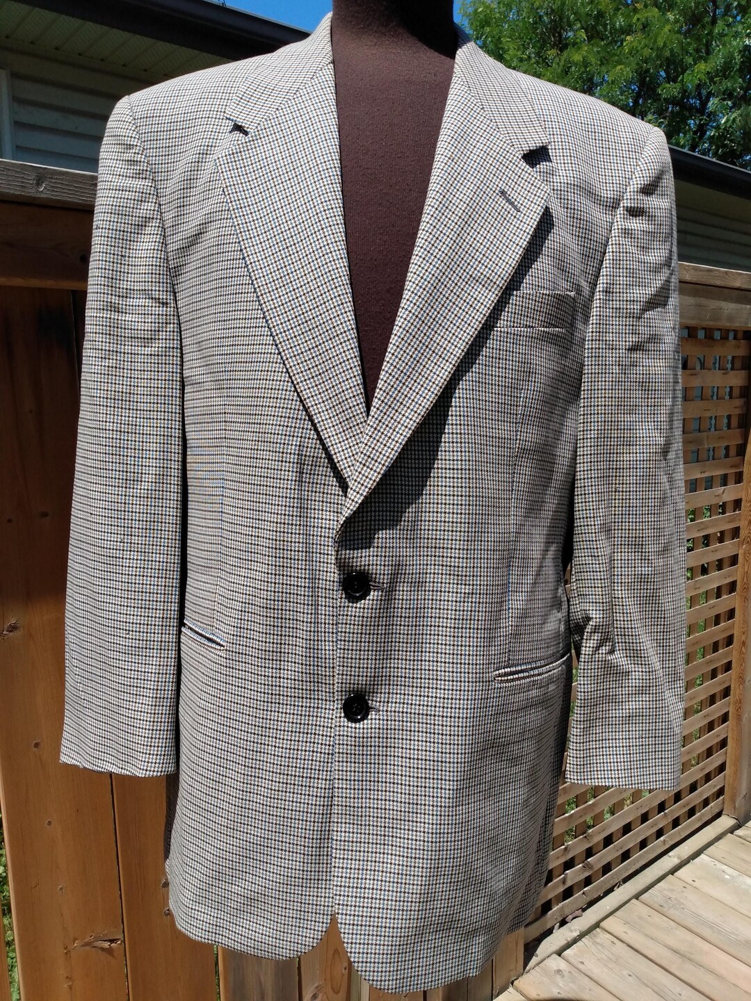 Vintage Checked Sport Jacket Blazer Wool 80s Retro 42R36 AS IS FLAWS - Etsy