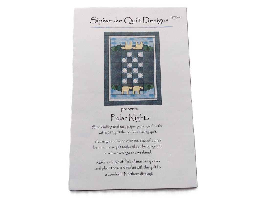 Polar Bear Quilt Sewing Pattern 26x34 Strip Quilting Paper Piecing ...
