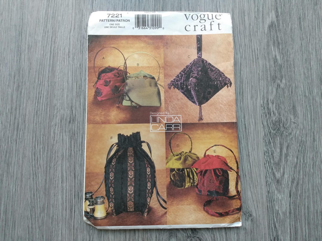 Vintage Evening Bag Sewing Pattern Purse Handbag 7221 CUT Prom Wedding ...