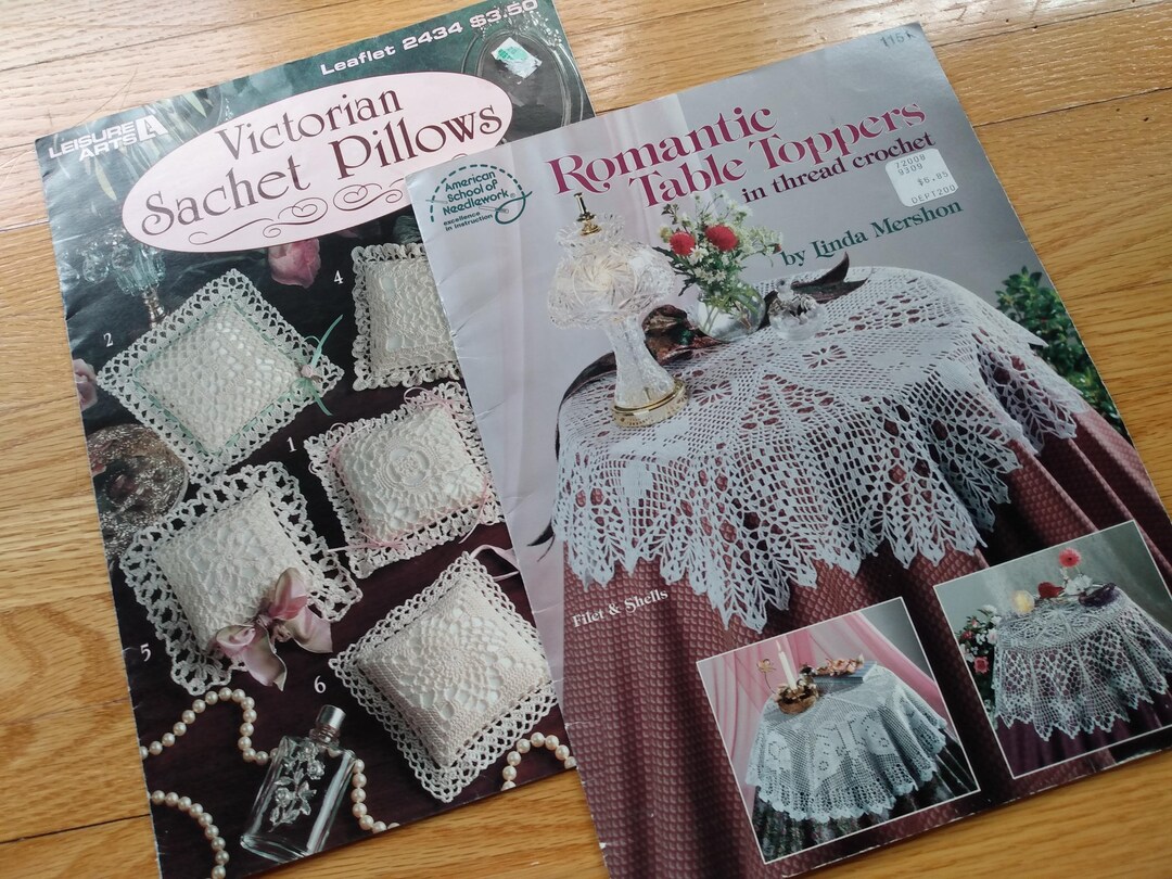 Vintage Crochet Patterns Victorian Sachet Pillows & Romantic Table ...