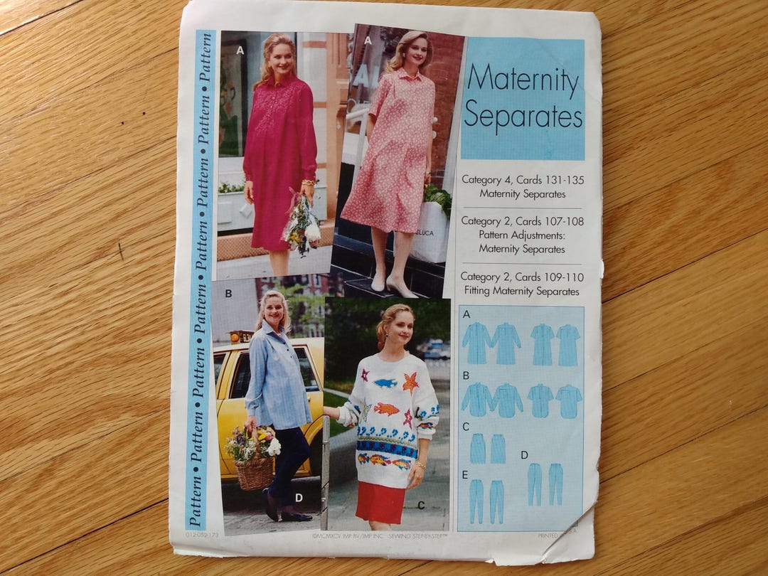 Vintage 90s Maternity Sewing Pattern Dress, Top, Skirt, Pants Size 4-22 ...
