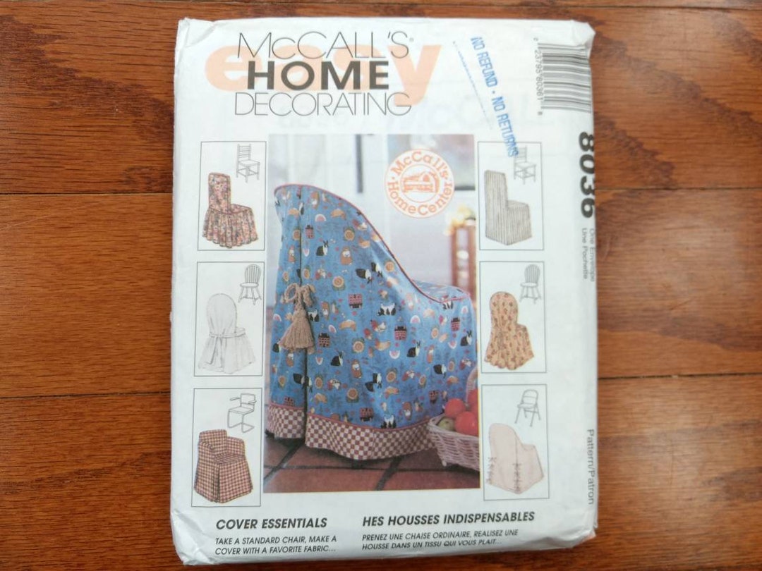 Chair Cover Sewing Pattern Wedding Decor Mccall's 8036 Home Decorating ...