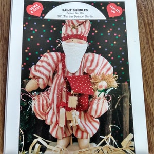 10 Santa Doll Sewing Pattern Folk Art Craft DIY Christmas Decoration ...