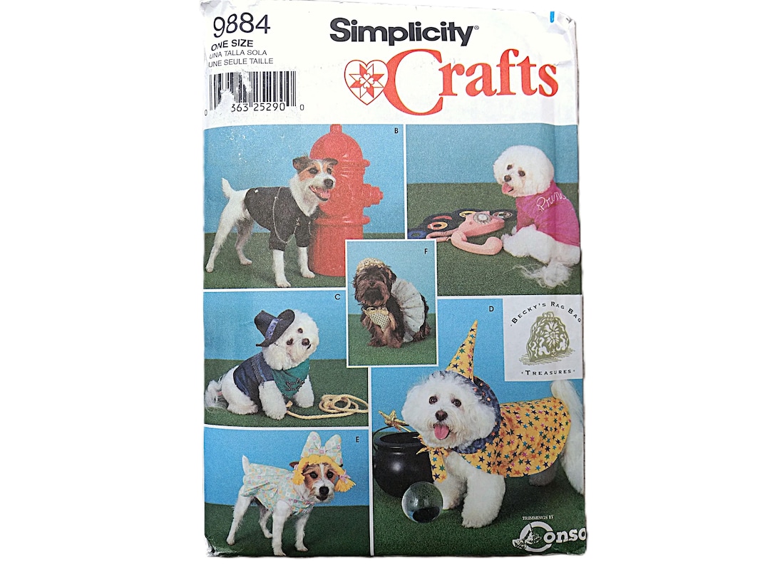 Dog Coat Costume Pattern Simplicity 9884 Biker Princess Dress Cowboy ...