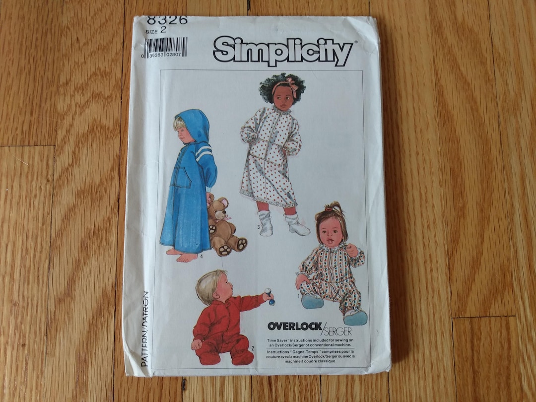 Vintage 80s Toddler Sewing Pattern Housecoat Robe and Footie Pajamas ...
