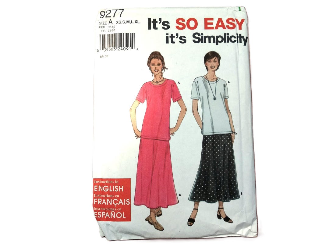 Peasant Skirt and Top Sewing Pattern Womens Size XS-XL Simplicity 9277 ...