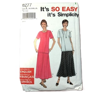 Peasant Skirt and Top Sewing Pattern Womens Size XS-XL Simplicity 9277 ...