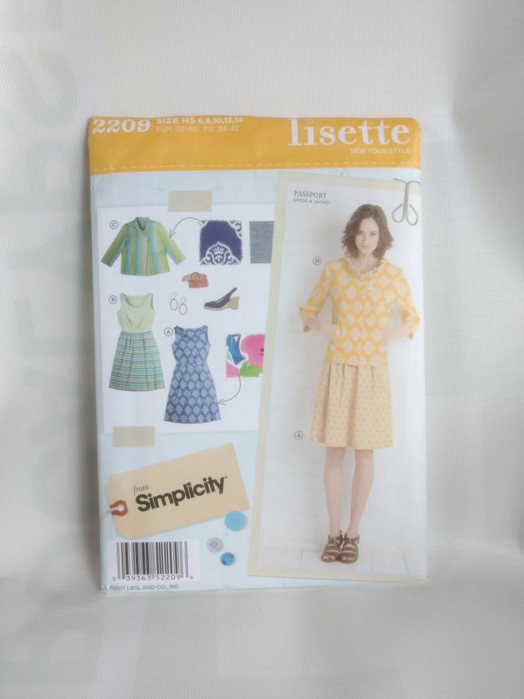 Womens Dress Sewing Pattern Jacket Size 6 8 10 12 14 Simplicity 2209 Lisette - Etsy