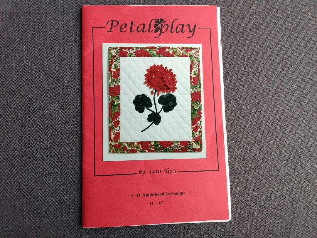 Geranium Quilt Sewing Pattern Quilting 14 X 16 3D Flower UNCUT Vintage ...
