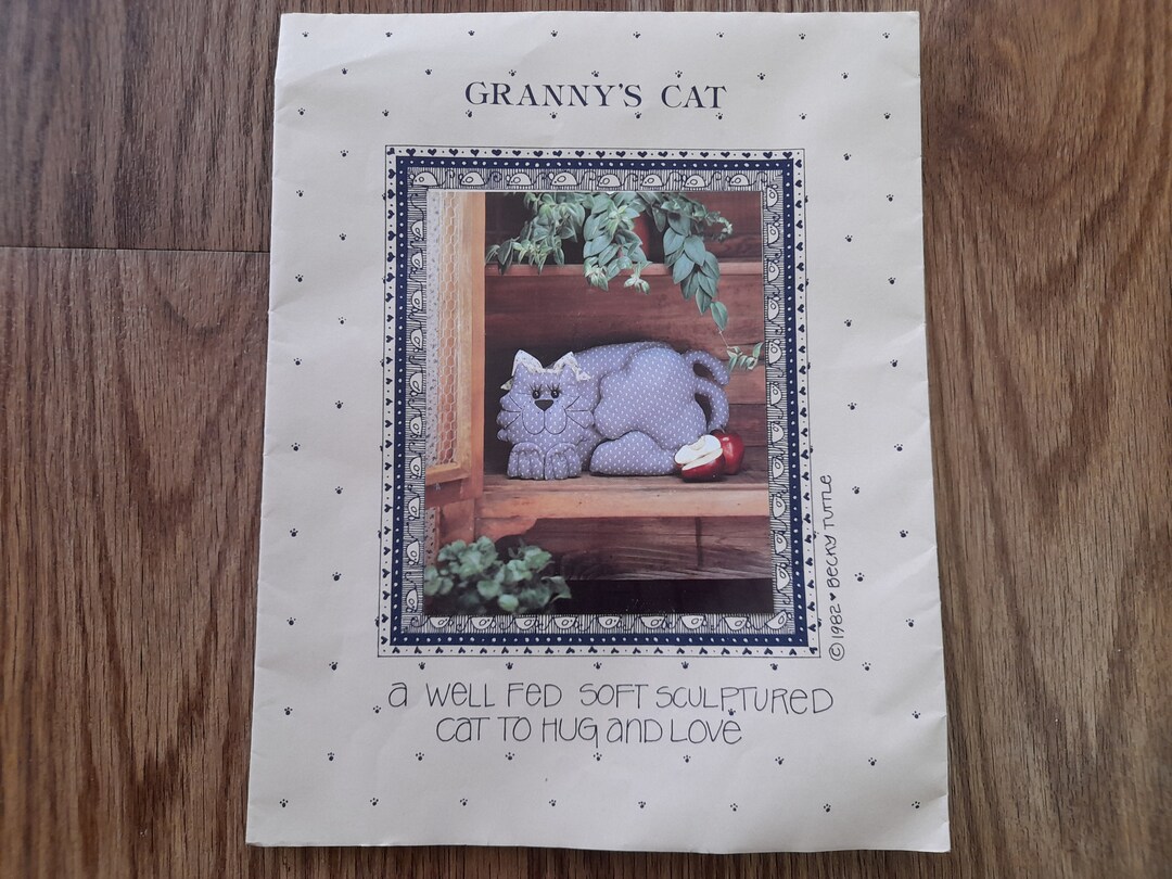 Vintage Soft Sculpture Cat Sewing Pattern by Becky Tuttle 80s Retro - Etsy