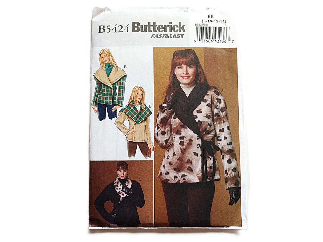 Reversible Wrap Jacket Sewing Pattern Coat Size 8-14 Butterick 5424 UNCUT Easy - Etsy