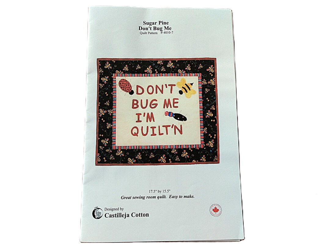 Applique Bug Quilt Sewing Pattern Funny Sewing Room Decor Wall Hanging ...