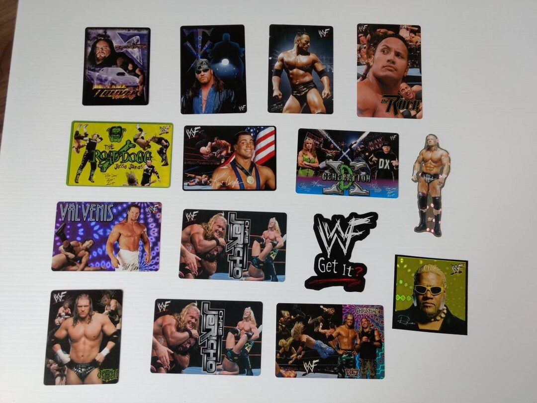 Vintage WWF Wrestling Stickers Year 2000 World Wrestling Federation Set ...