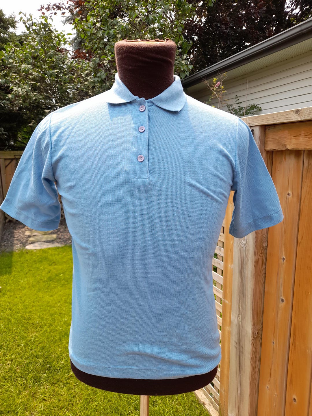 80s Vintage Golf Shirt With Collar Blue Eaton Size Medium - Etsy
