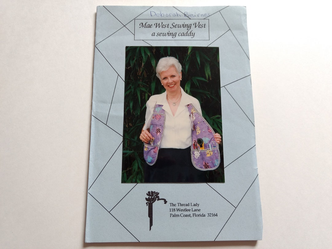 Sewing Quilters Caddy Vest Sewing Pattern Mae West by the Thread Lady ...