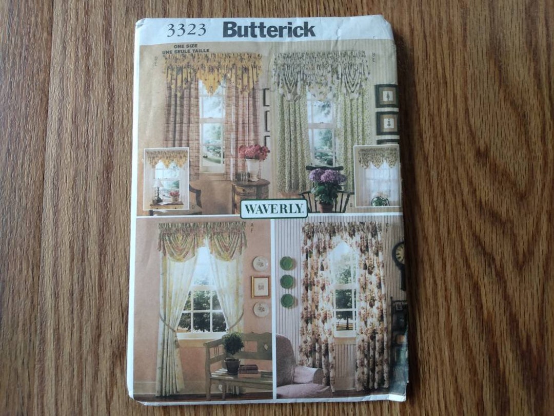 Curtains Valances Sewing Pattern Drapes DIY Window Toppers Butterick ...