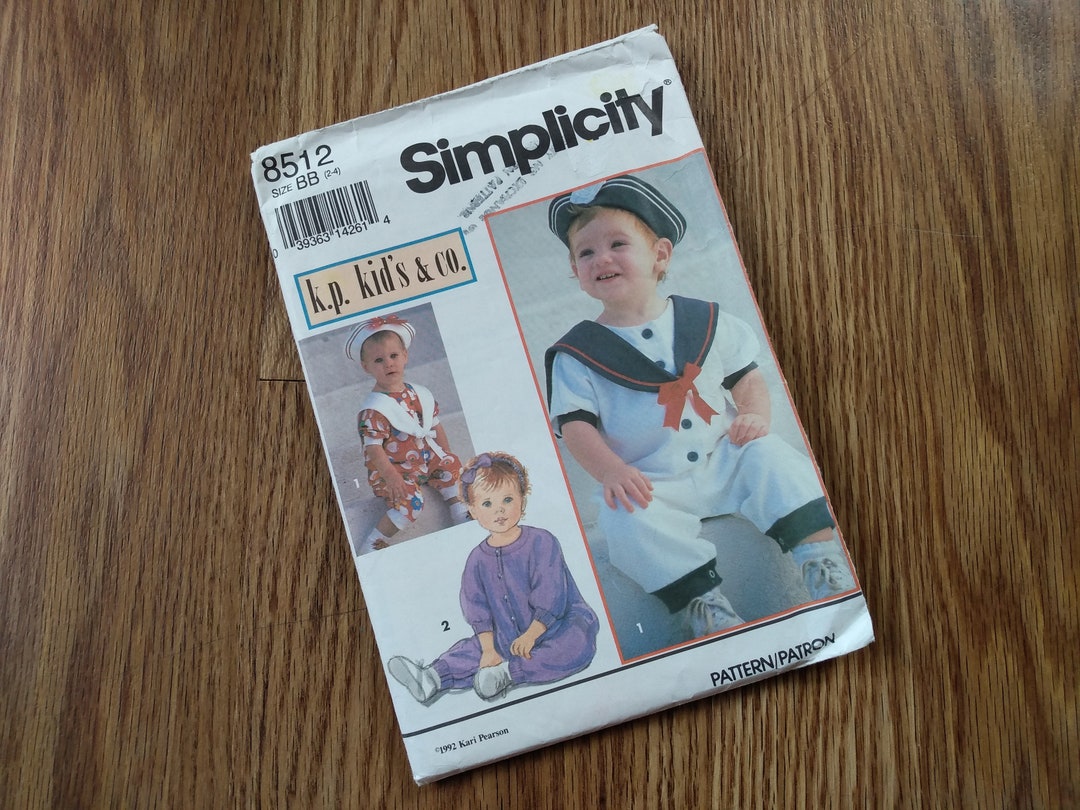 Baby Toddler Sailor Suit Sewing Pattern Size 2 3 4 Simplicity 8512 ...