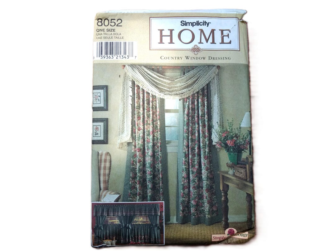 Curtains Sewing Pattern Window Treatments Simplicity 8052 Cafe Valance ...