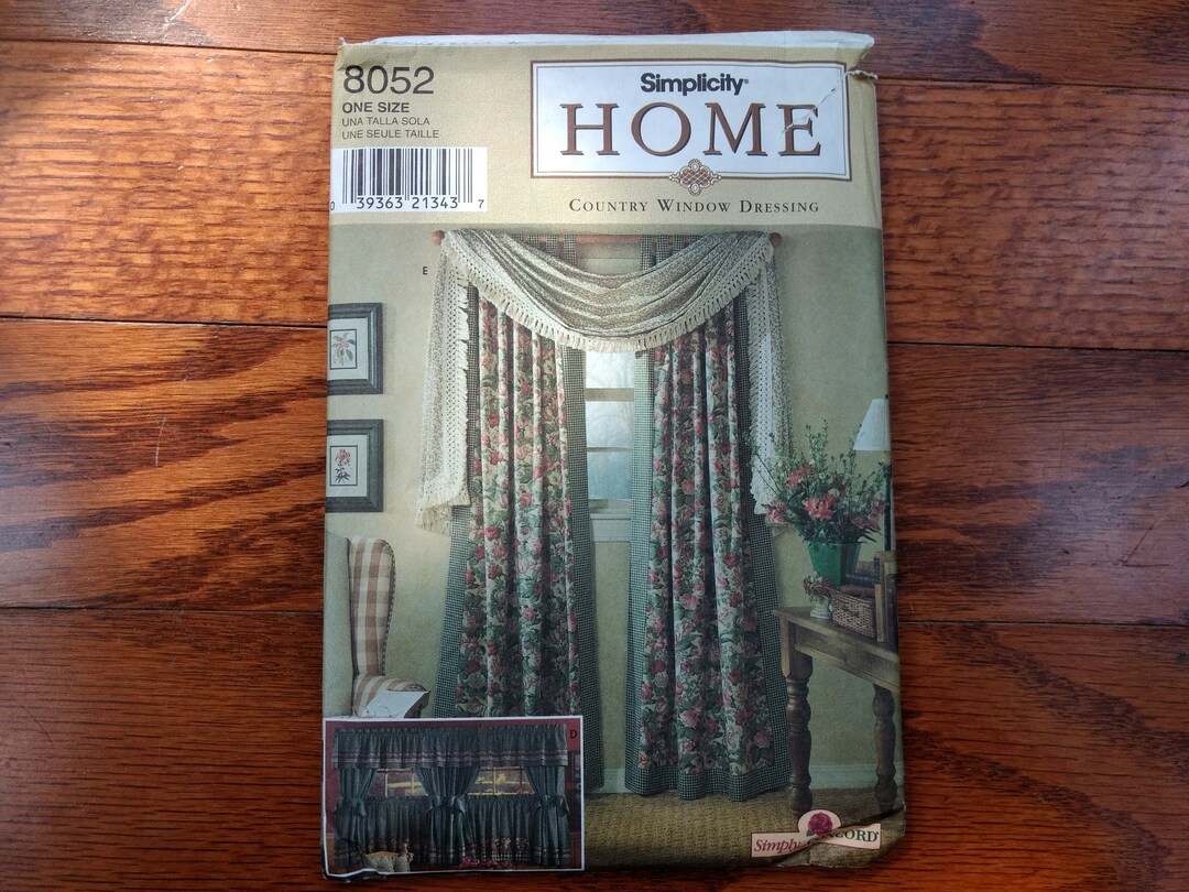 Curtains Sewing Pattern Window Treatments Simplicity 8052 Cafe Valance ...