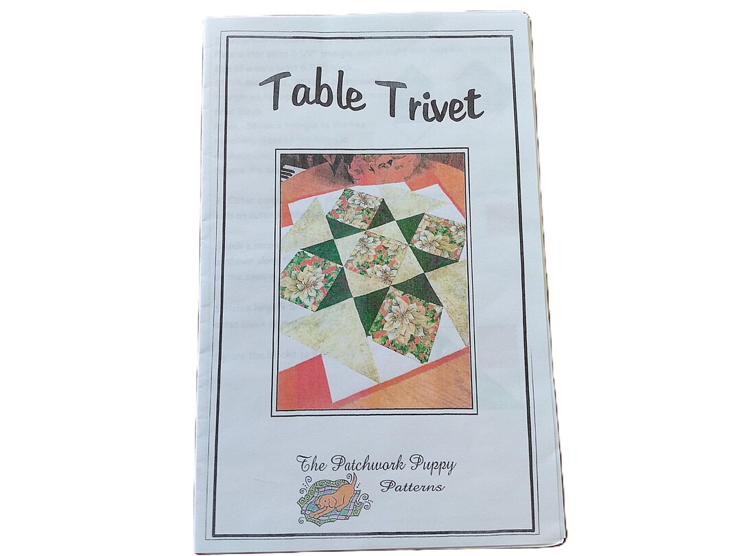 Quilted Table Trivet Sewing Pattern Pieced Quilting 27" X 27" Square ...