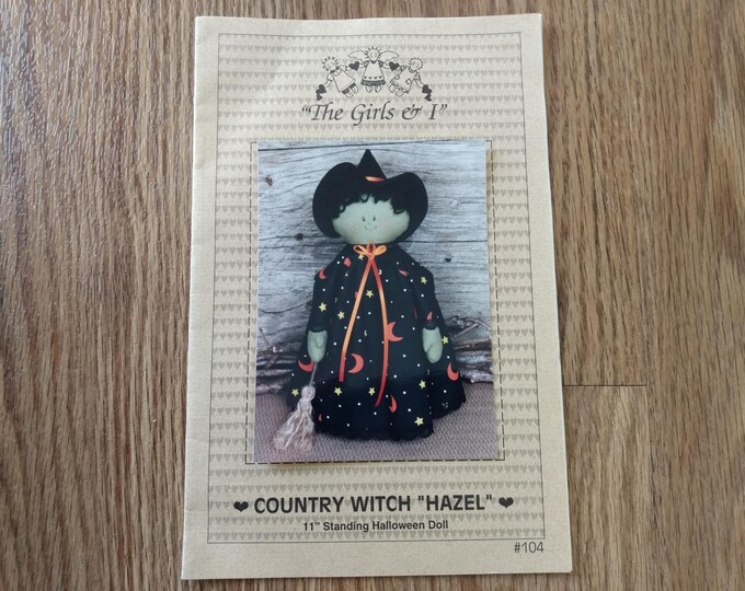 Country Witch Hazel Doll Sewing Pattern 11" Standing Halloween Cute ...