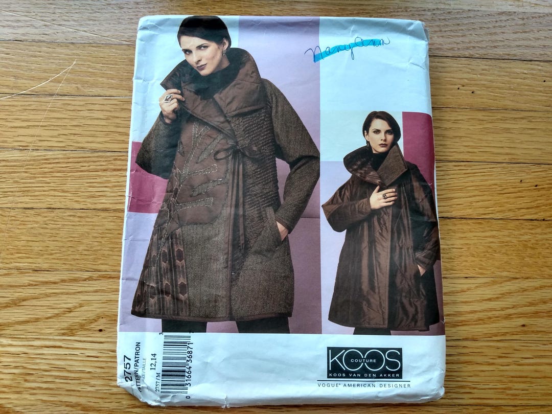 Vintage Couture Reversible Jacket Sewing Pattern Size 12,14 Koos Van ...