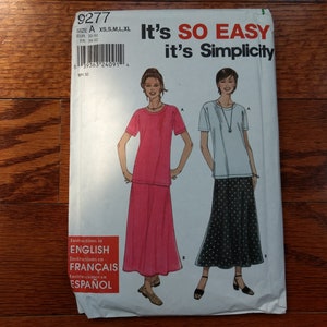 Peasant Skirt and Top Sewing Pattern Womens Size XS-XL Simplicity 9277 ...