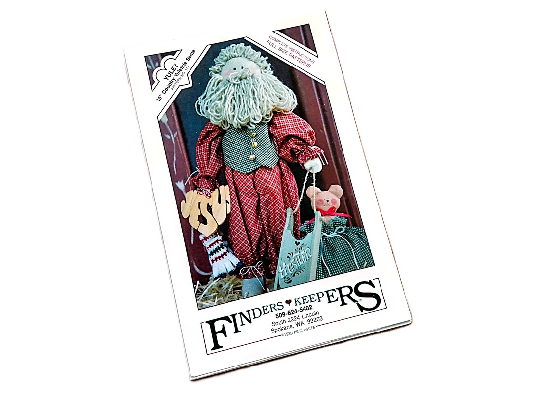 15 Santa Doll Sewing Pattern DIY Country Prairie Pioneer Christmas ...