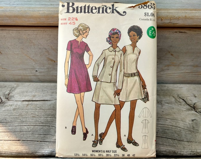 Plus Size Dress and Jacket Sewing Pattern Size 22 45 Inch Bust - Etsy