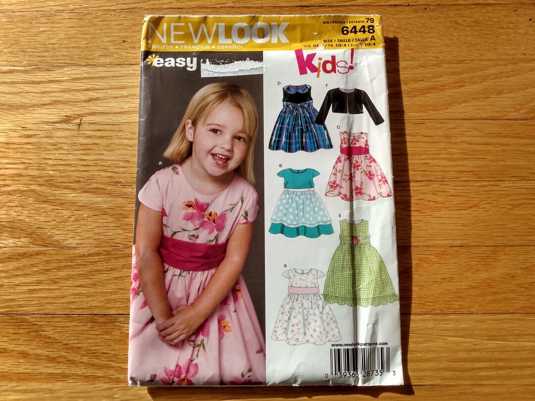 Girls Dress Bolero Sewing Pattern Size 1/2-4 Party Apron New Look 6448 ...