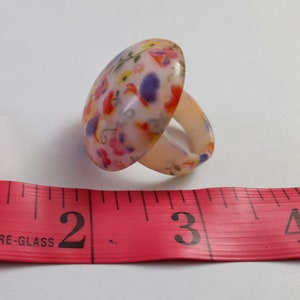 Vintage Floral Print Plastic Ring Retro 90s Y2K SIZE 9 - Etsy