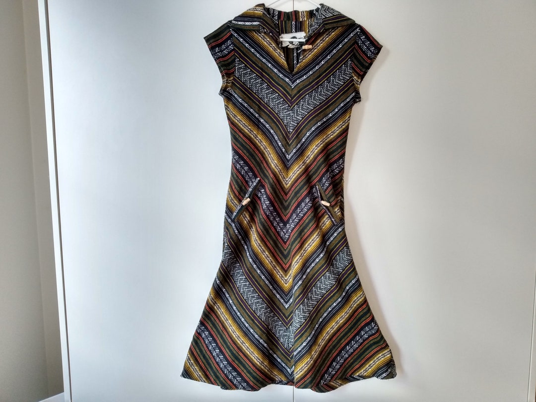 Vintage Ethnic Woven Dress by Barney 32b 30w Retro 1970s Jerga Mexican ...