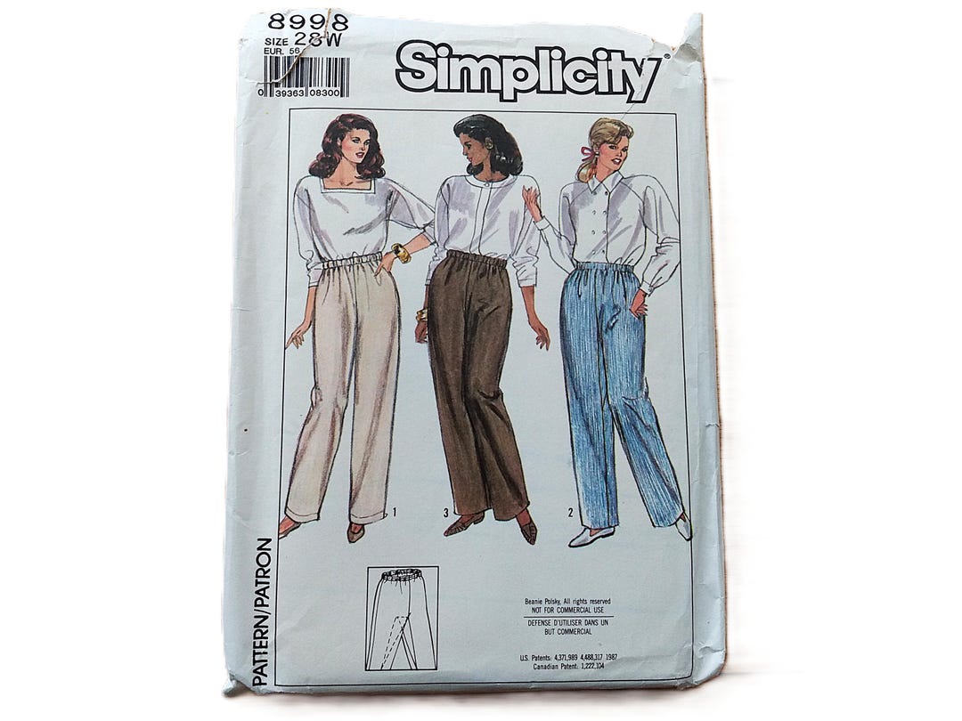 Plus Size Pants Sewing Pattern 28W 44
