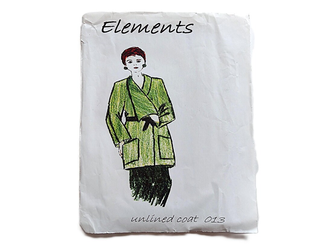 Coat Sewing Pattern Collar & Pockets Size XS Elements 013 Linda Kubik ...