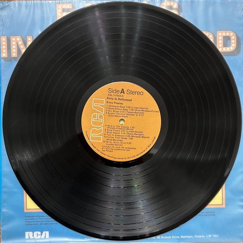 Elvis Presley - Elvis in Hollywood - Canadian Press 1976 Orange Label ...
