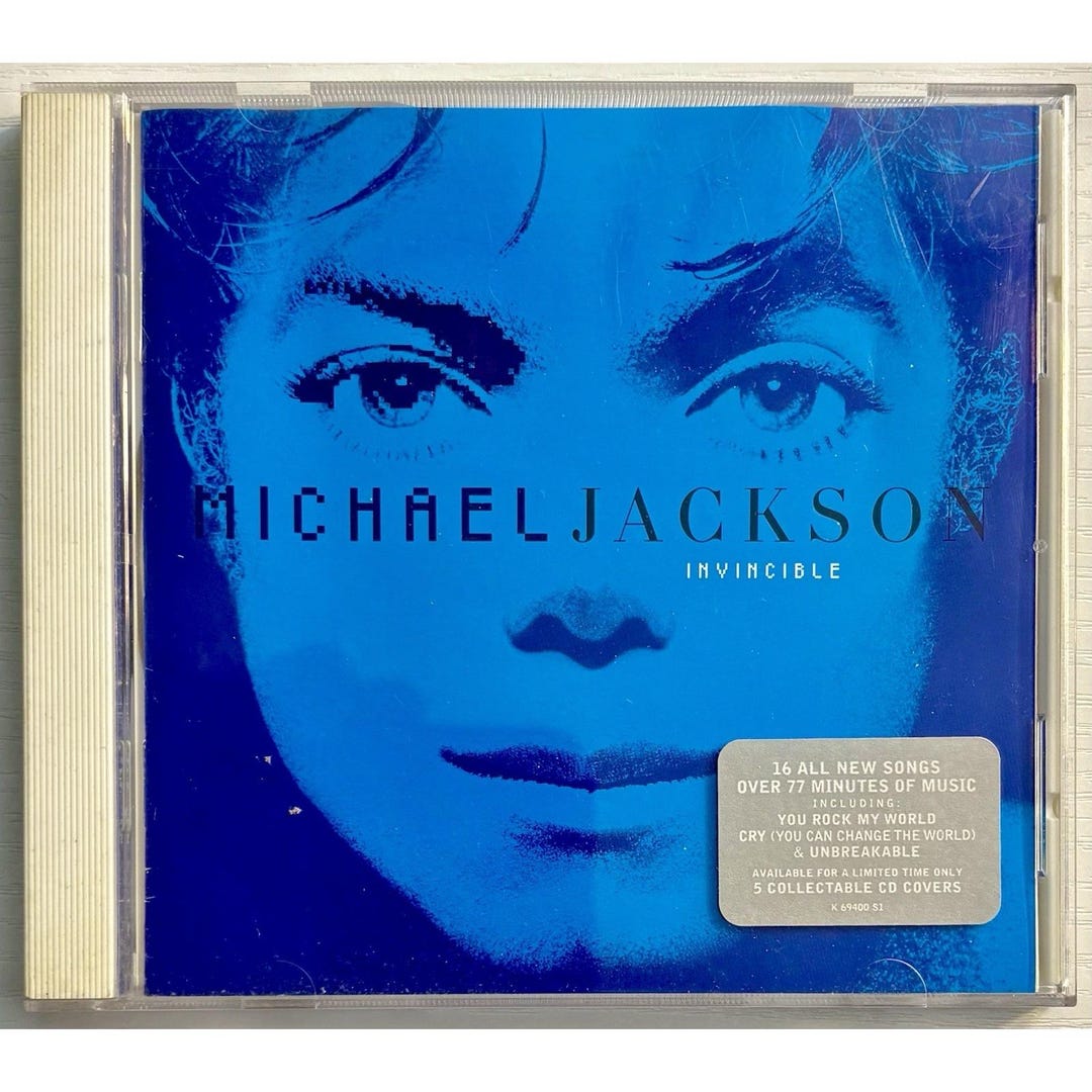 Michael Jackson - Invincible - CD Limited Edition Blue Cover W/ Hype ...