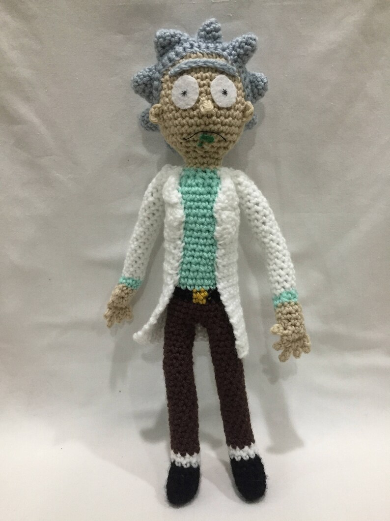 Blue Haired Scientist Amigurumi Crochet Pattern - Look Alike Rick With ...