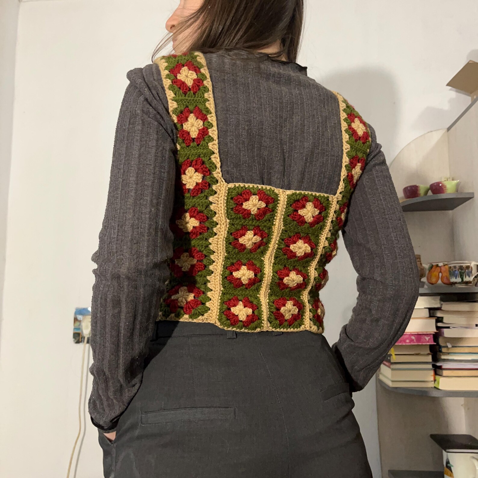 Crochet Corset Top Vest Granny Square Pattern PDF, Boho Cottagecore ...