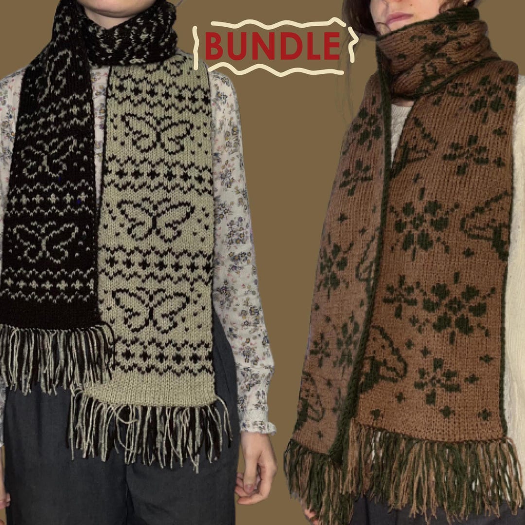 Scarves Bundle, Mushroom Flowers and Butterfly Scarf Set Video ...