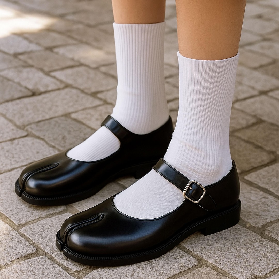 Tabi Mary Jane Split Toe Shoes | Genuine Leather Split-toe Shoes ...