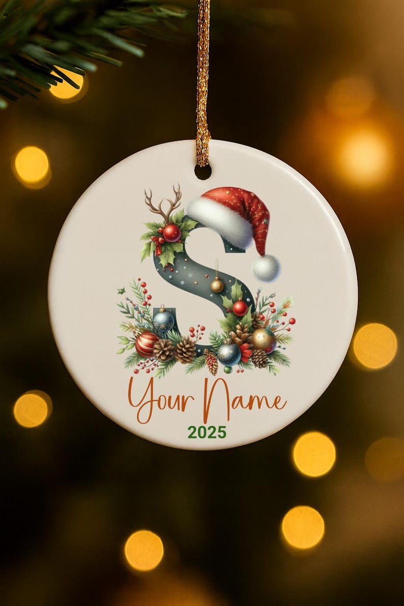 Personalized Monogram Keepsake Ornament 2026 – Custom Initial Name ...