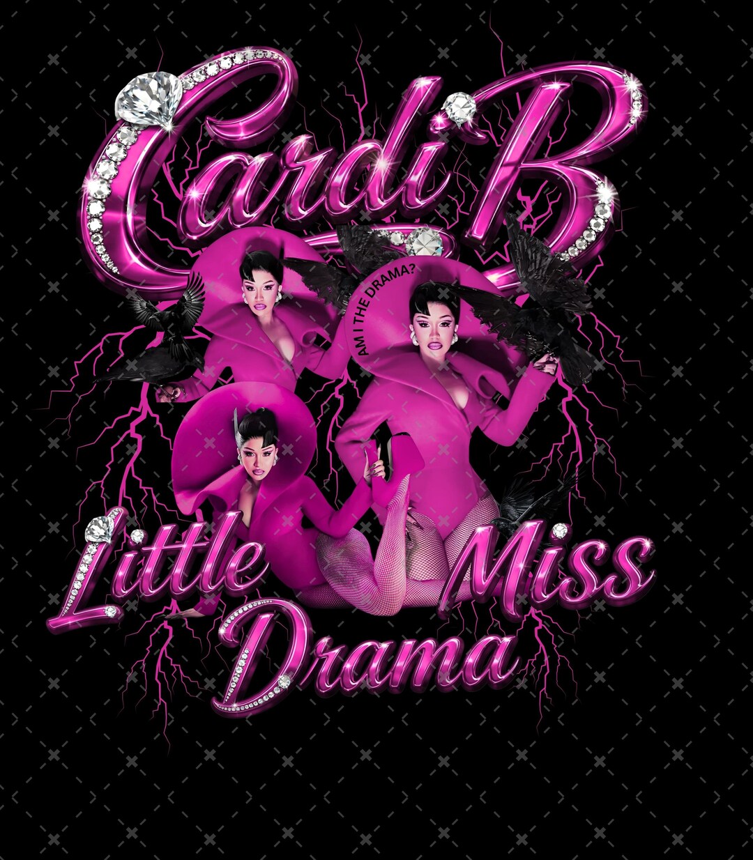 Cardi B Little Miss Drama Tour 2026 Am I the Drama ? PNG Design ...