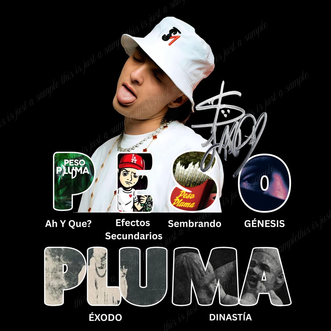 Peso Pluma PNG Files Font Albums Ready Print to T Shirt (digital ...