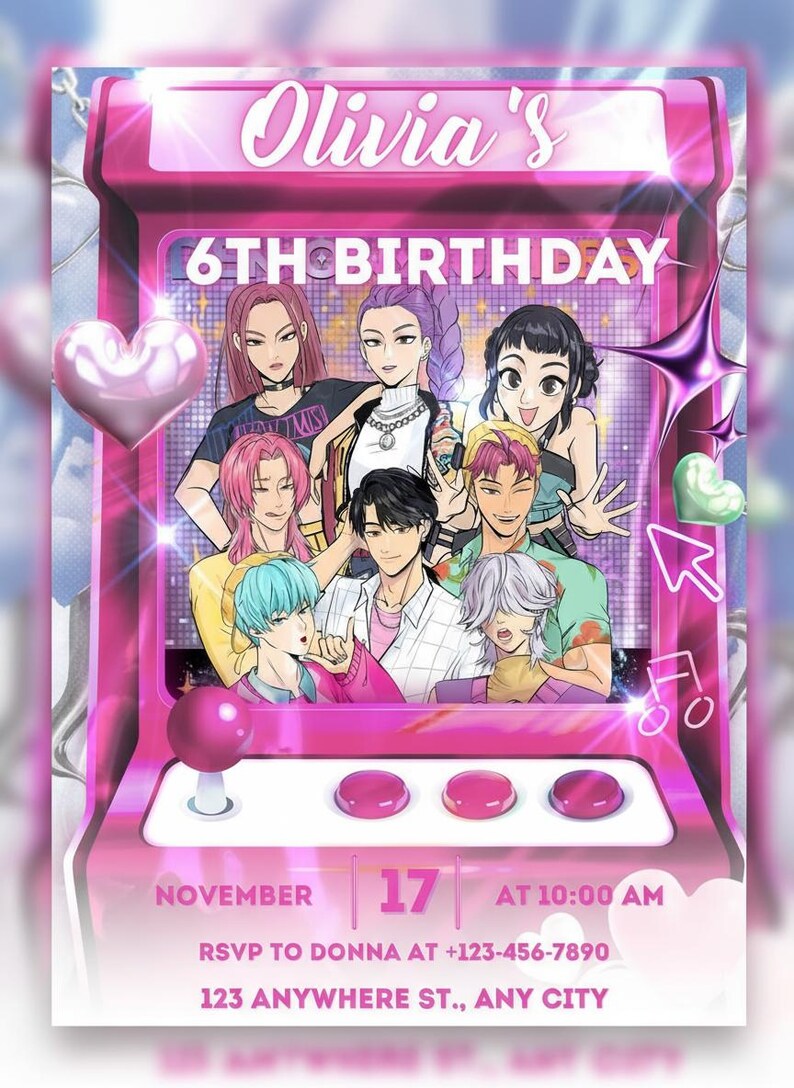 Editable Birthday Invitation| Anime Theme Party| Anime Invite| Birthday ...