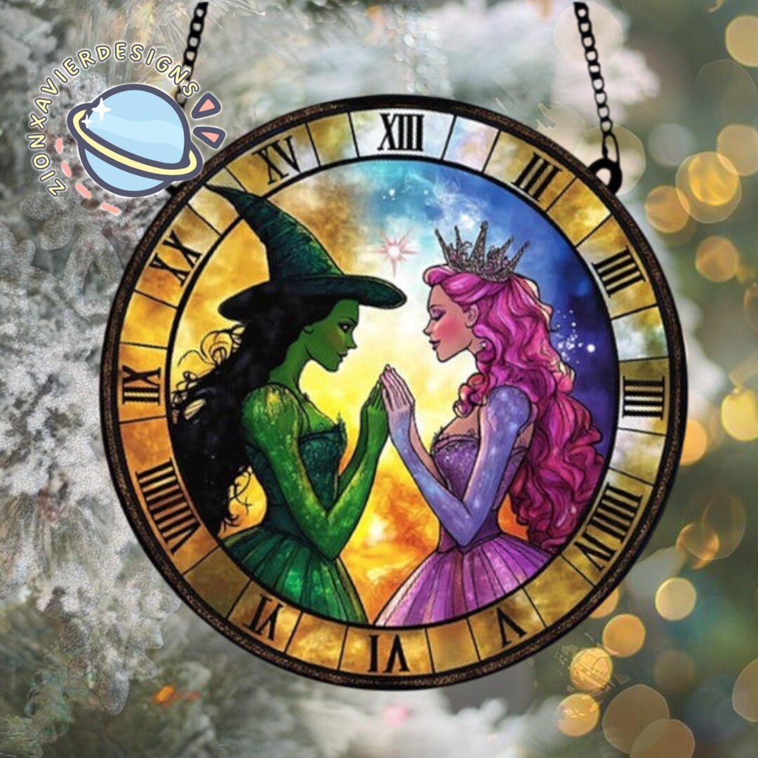 Fantasy Witch and Princess Clock Design Acrylic Ornament, Wicked ...