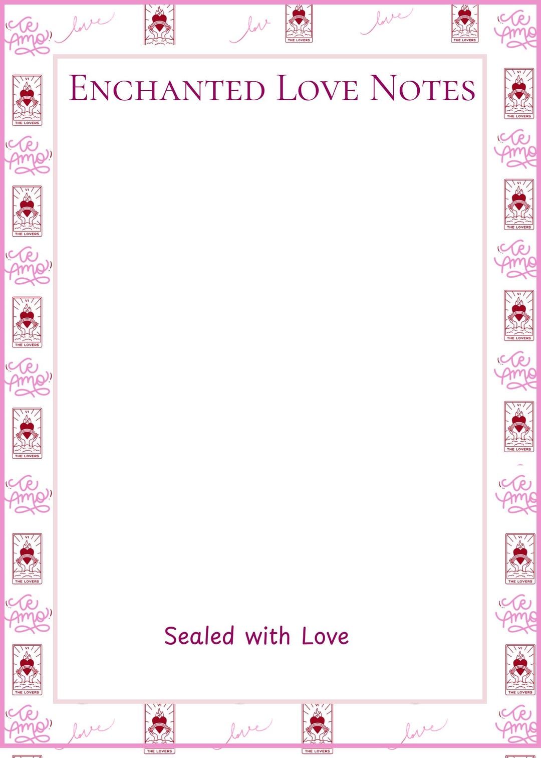 Enchanted Love Notes Notepad | Handmade Love Letter Pad | Valentine’s ...