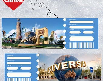 Printable UNIVERSAL STUDIOS Surprise Trip Ticket, Universal Gift Ticket ...