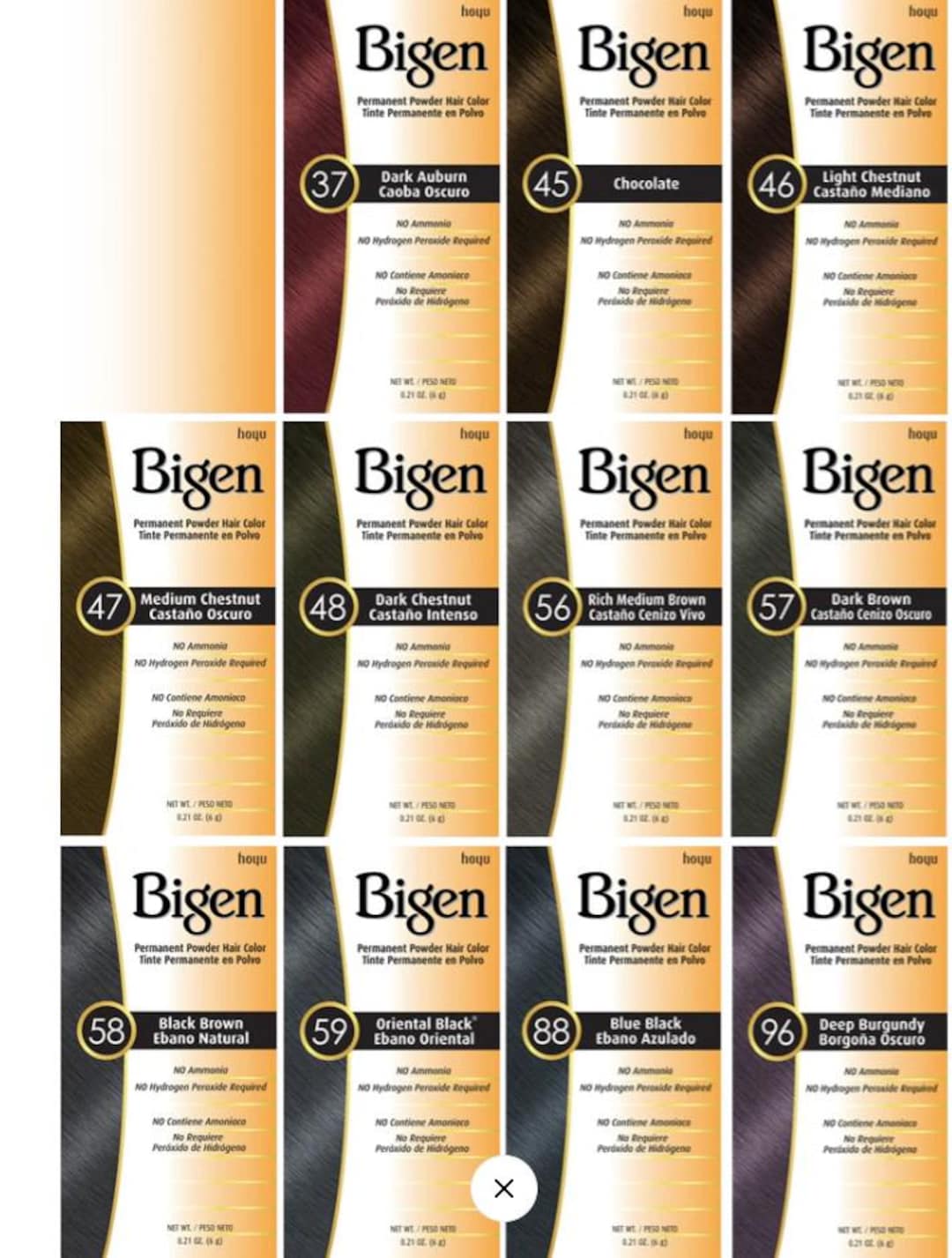 12 Pack - Bigen Permanent Powder Hair Color 0.21oz | Gray Coverage Hair ...